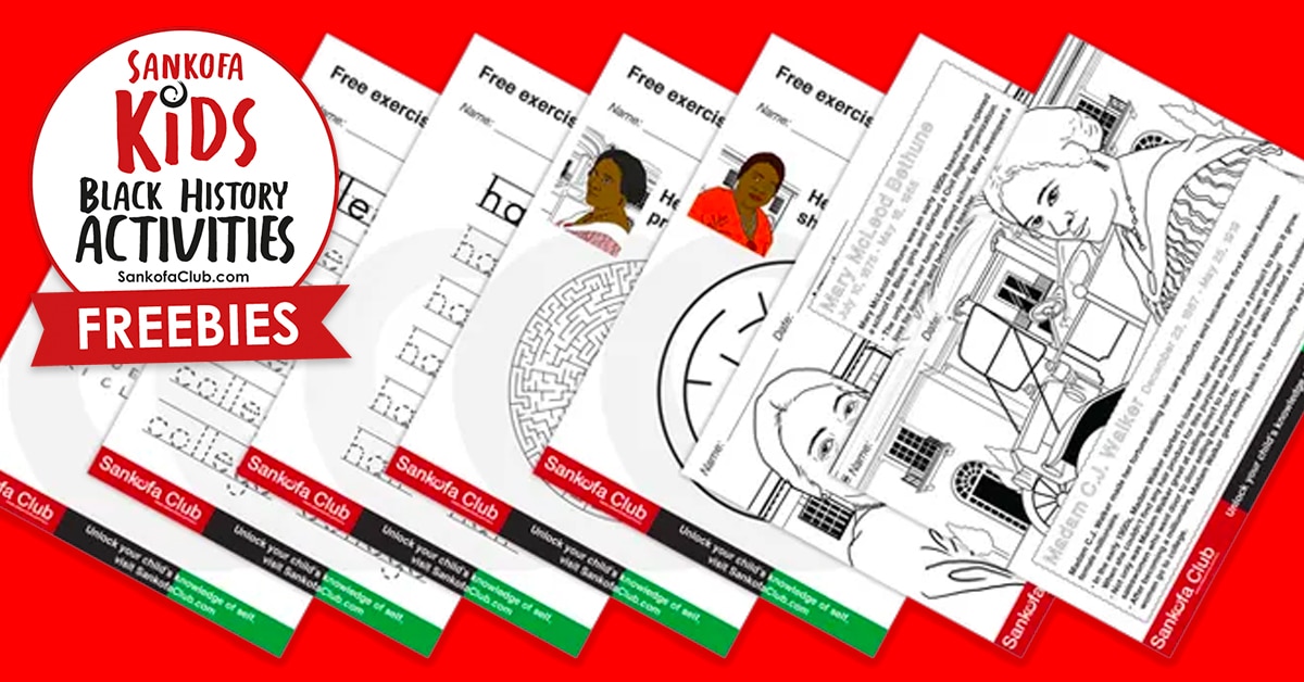 7 FREE Black History activity sheets for KIDS!